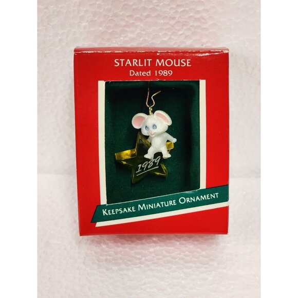 Hallmark | Holiday | 989 Starlit Mouse Sitting On Golden Star Hallmark ...